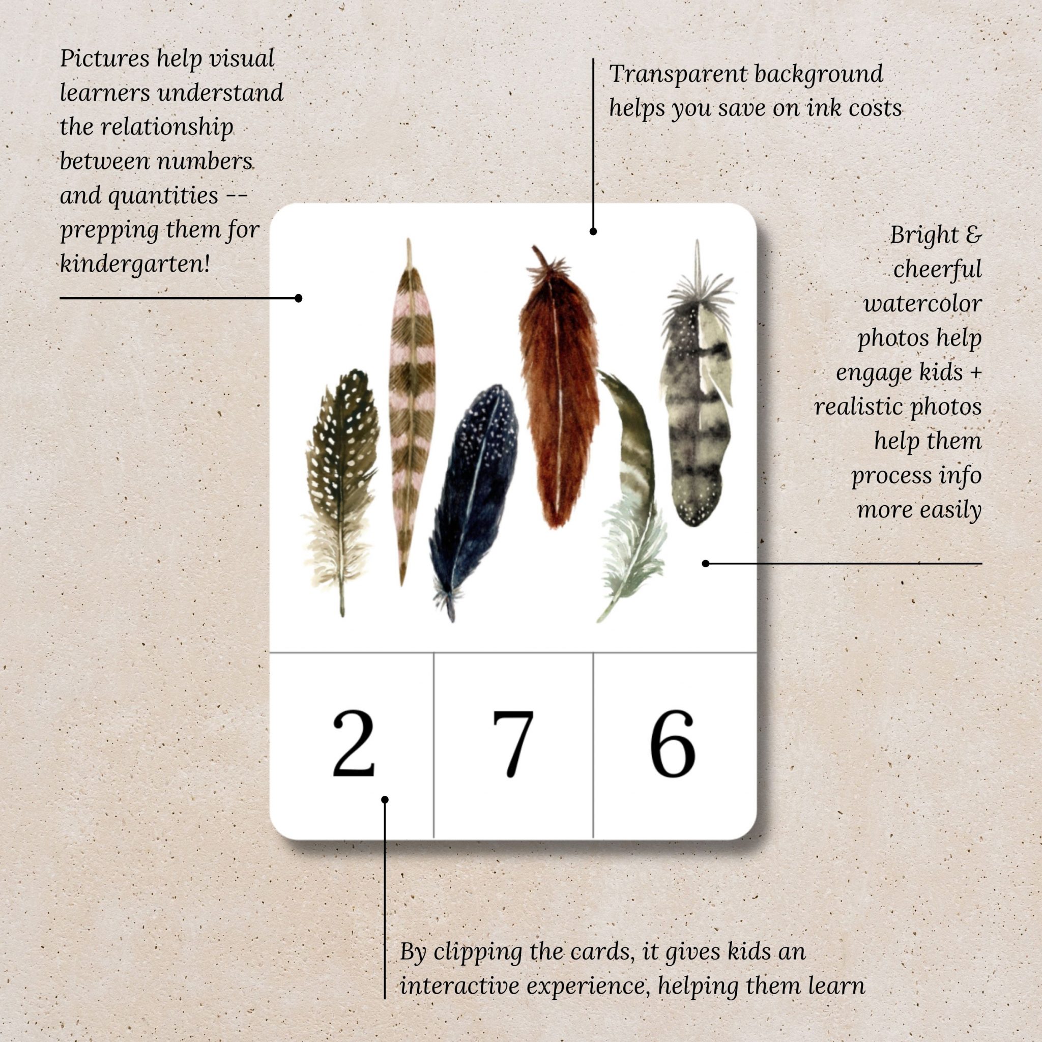 Count and Clip Cards - Little Moon Paper Co