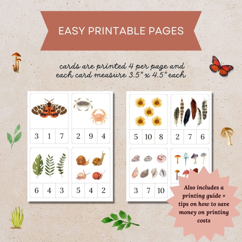 Count and Clip Cards - Little Moon Paper Co