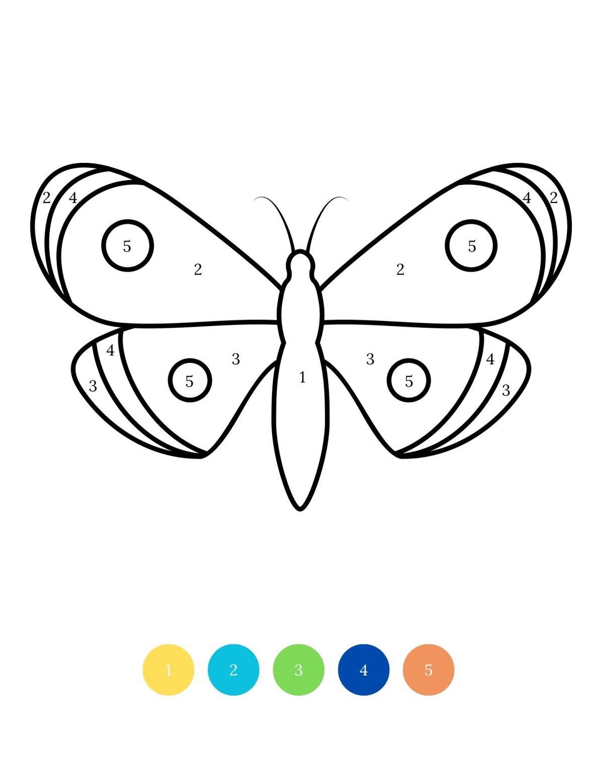 Free Simple Butterfly Coloring Pages - Little Moon