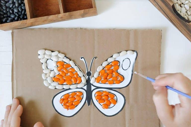 Create Bean Art with a Free Butterfly Mosaic Template