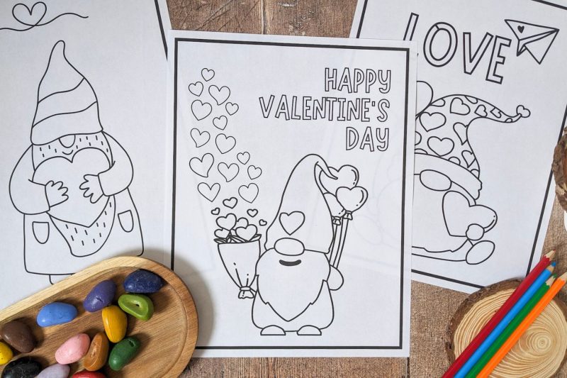 10 Free Gnome Valentine Coloring Pages (+ Project Ideas)