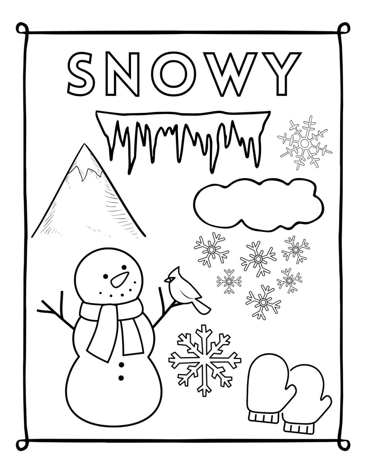 Color the forecast with these free weather coloring pages