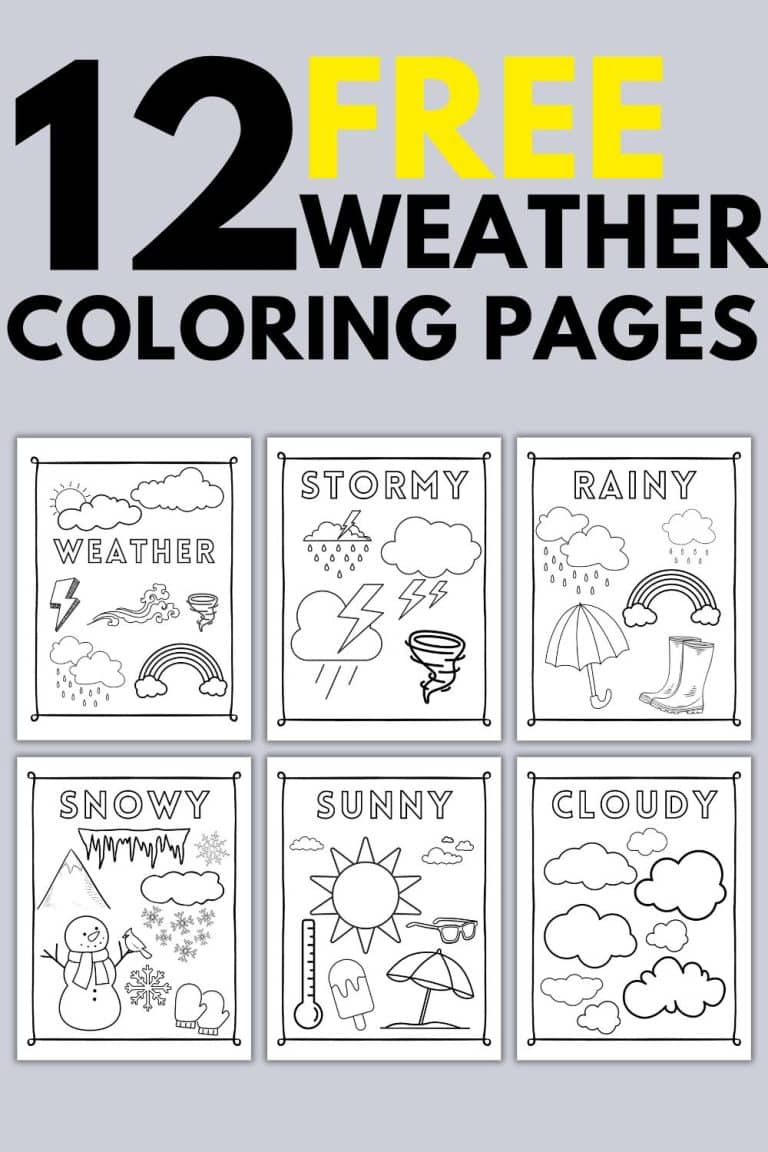 Color the forecast with these free weather coloring pages
