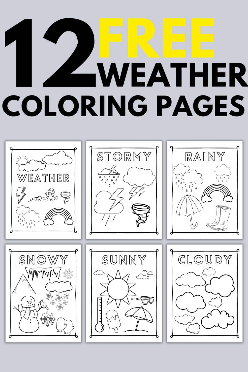 Color the forecast with these free weather coloring pages