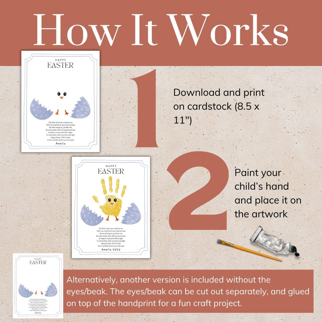 Easter Chick Handprint Craft - Little Moon Paper Co