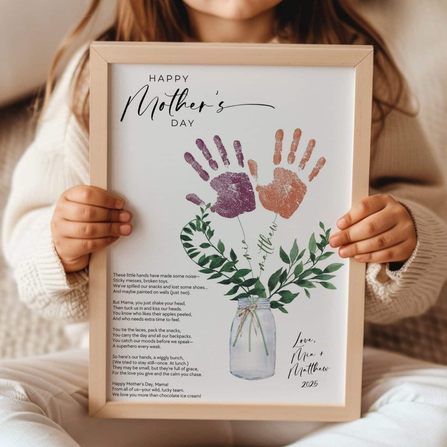 Custom Mother's Day Handprint Poem