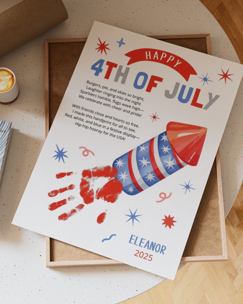4th of July Firework Handprint Art