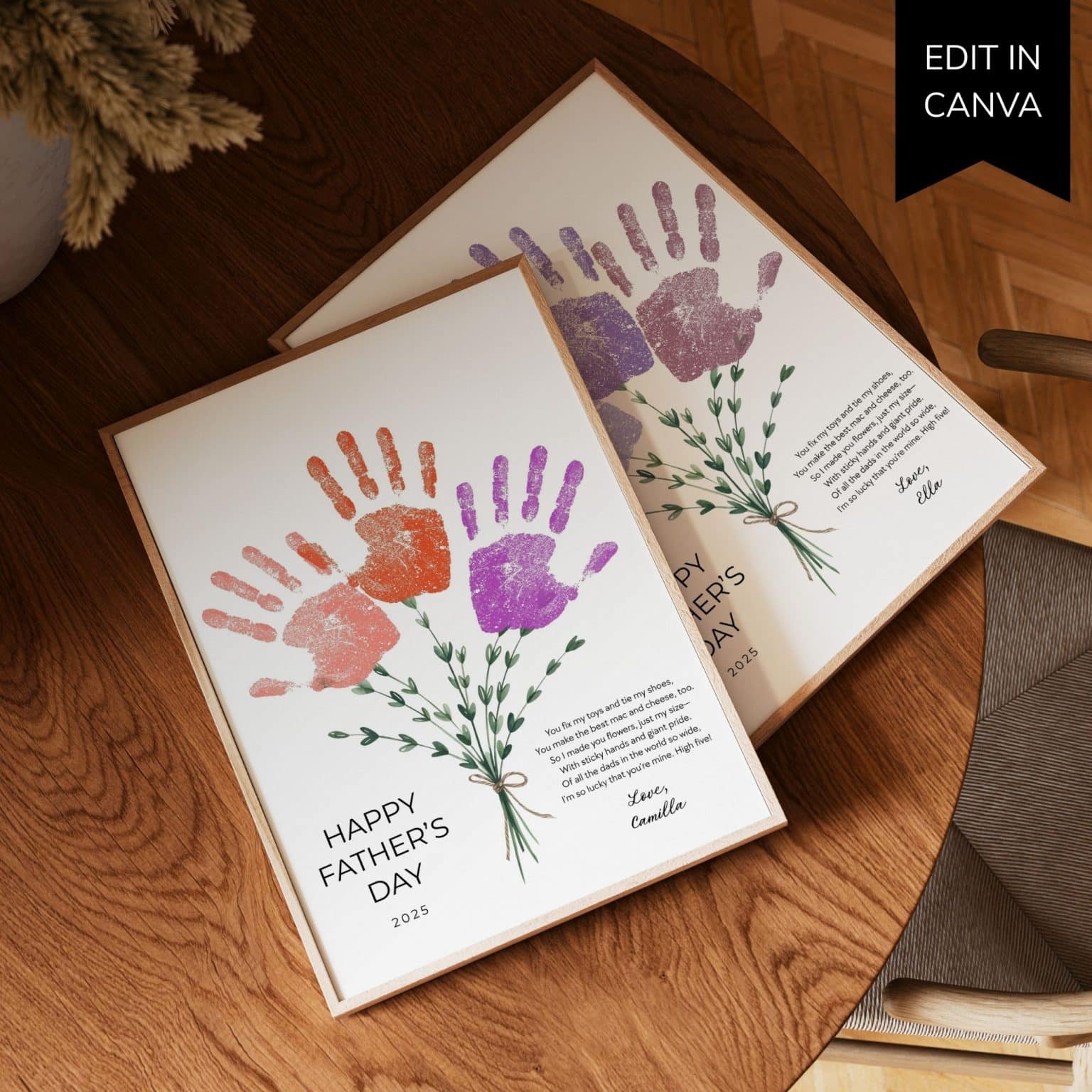 Father's Day Flower Handprint Printable