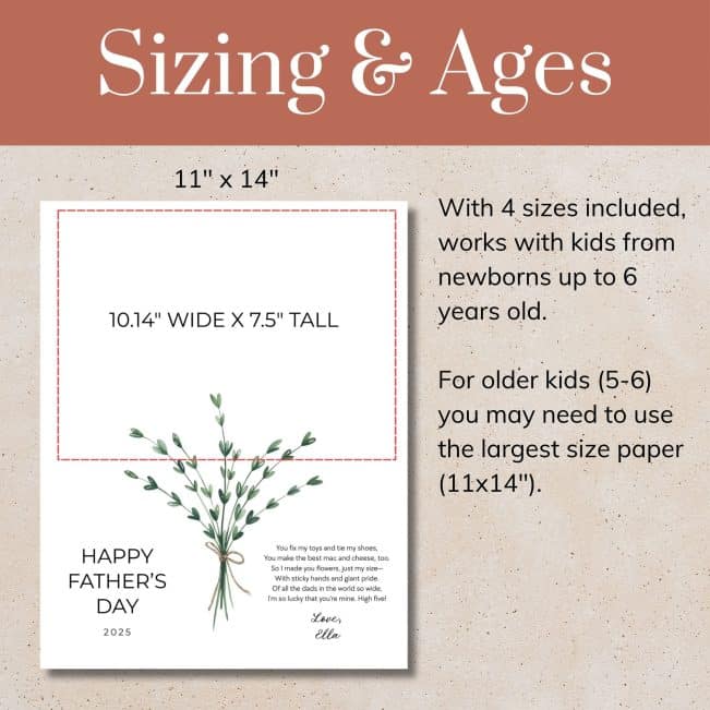 Father's Day Flower Handprint Printable